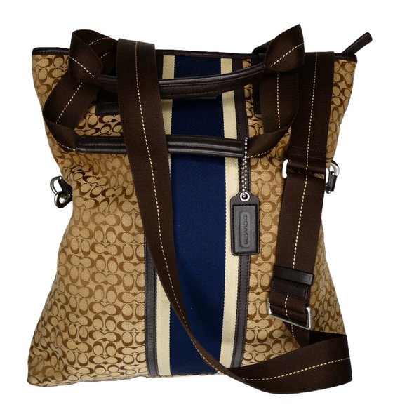 Coach | Bags | Authentic Coach Beige Crossbody Tote Bag With Strap ...